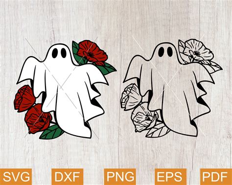 Ghost Svg Halloween Svg Floral Ghost Svg Halloween Shirt Etsy