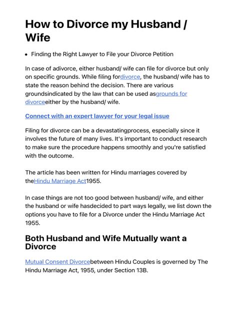 Divorce Procedures Pdf Divorce Marriage