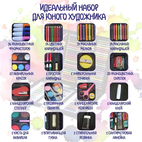 Набор для рисования Чемоданчик юного художника 150 предметов карандаши кисти краски фломастеры