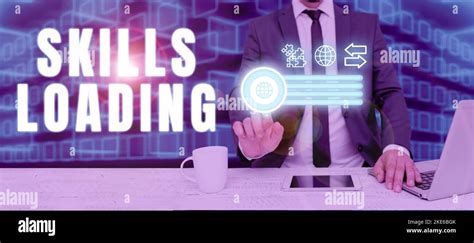 Hand Writing Sign Skills Loading Business Approach Points Out The Degree Of Difficulty When