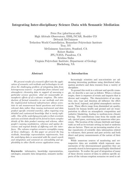 Pdf Integrating Inter Disciplinary Science Data With Semantic · Integrating Inter