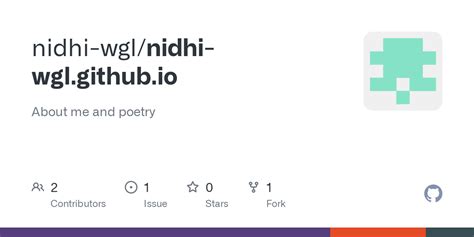 GitHub Nidhi Wgl Nidhi Wgl Github Io About Me And Poetry