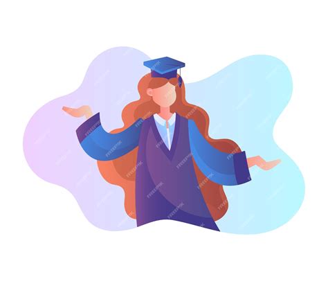 Женский персонаж борющийся с выбором выпускника на белом фоне концепция аспирантуры Премиум