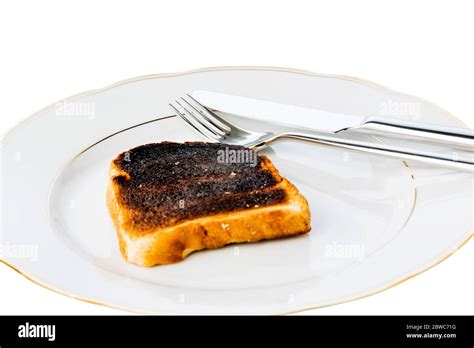 Toastbrot Wurde Beim Toasten Verbrannt Verbrannte Toastscheiben Beim Fruehstueck Stock Photo