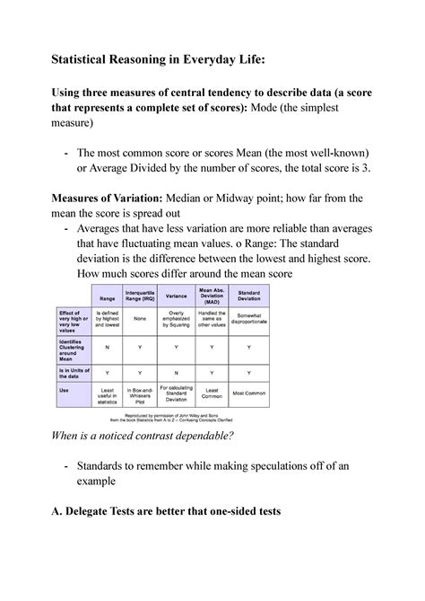 Statistical Reasoning In Everyday Life Lec Notes Statistical