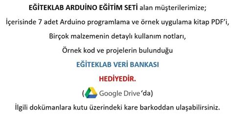 Eğiteklab Robotik Kodlama Arduino Uzaktan Eğitim Seti EĞİTEKLAB