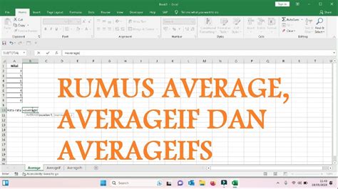 Penggunaan Rumus Average Averageif Dan Averageifs Youtube