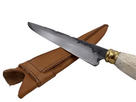 Faca Artesanal Carbono Longo 10 Polegadas Dorso De 3mm Cabo Em Osso E Madeira Sheriff Steak