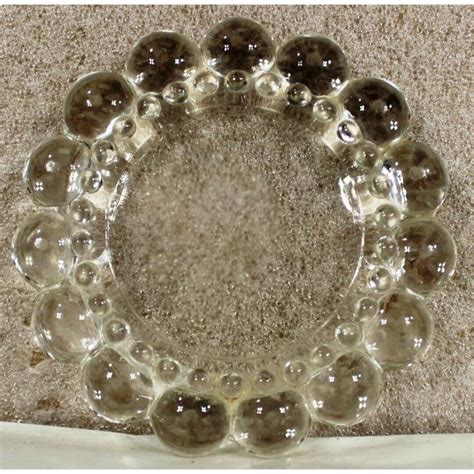 Antique 1970s Boopie Bubble Glass Ashtraytrinket Plate Crystal Clear 4