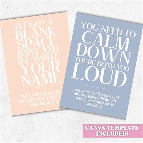 Swifty Classroom Rule Poster Decor Taylor Swift Inspired Classroom