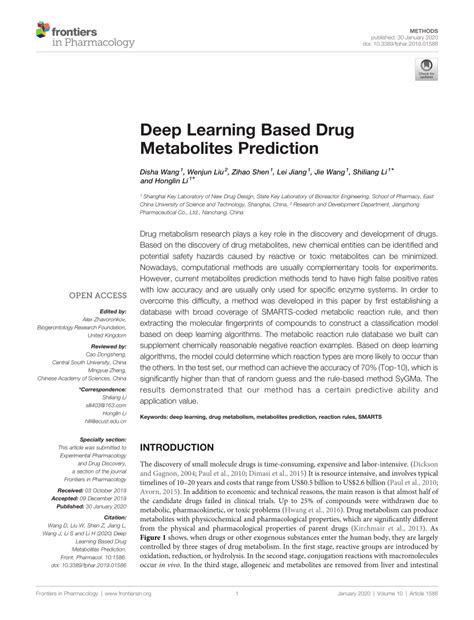 Pdf Deep Learning Based Drug Metabolites Prediction