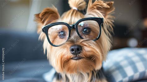 A Funny Yorkie Caught In A Candid Moment Wearing An Amusing Wig And