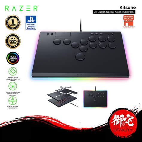 Razer Kitsune All Button Optical Arcade Controller For Ps5 Pc 1 Year