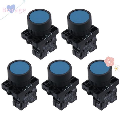Borraone 5pcs Momentary Push Button Switch 1 No No 600v 10 Amp Power
