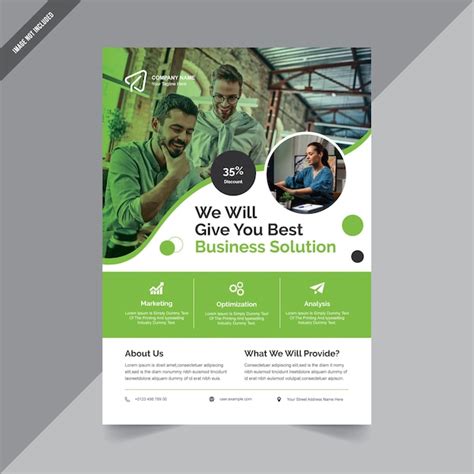 Premium Vector Corporate Flyer Green Color