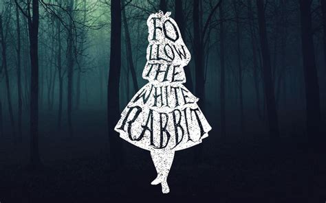 Alice In Wonderland Typography Alice Wonderland White Rabbit