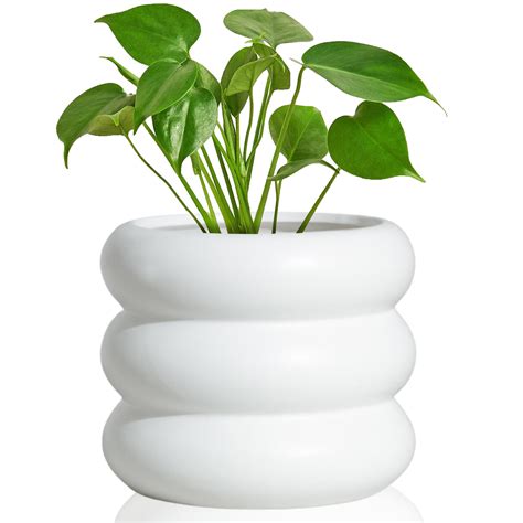 Modern White Ceramic Planter Chinoiserie Planters And Floral Motifs For
