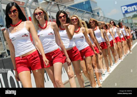 Grid Girls Pose Ahead Of The Formula One Grand Prix Of Turkey In