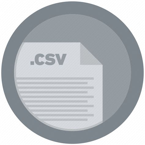 csv document extension file format round roundettes icon