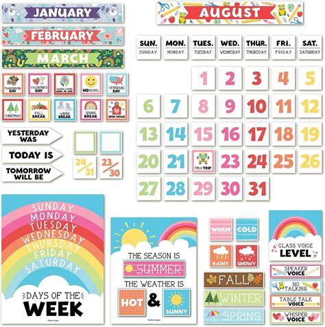Doodle Classroom Calendar Set Classroom Australia Ubuy