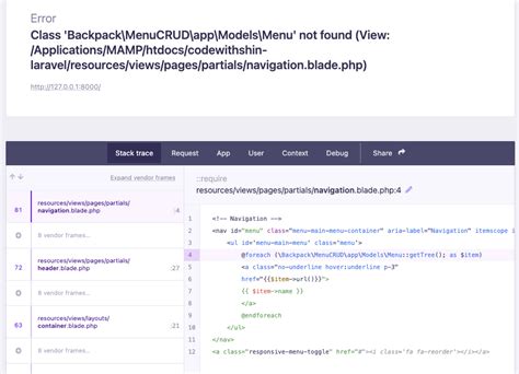 Class Backpack Menucrud App Models Not Found Issue Laravel Backpack Menucrud Github