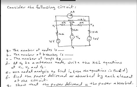 Solved Consider The Following Circuit The Number Of Nodes