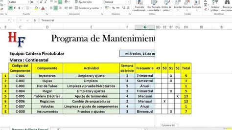 Programa de mantenimiento preventivo en Excel Organización y seguimiento eficaz