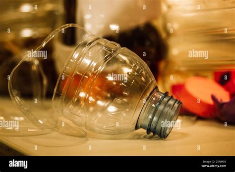 Recycling Blue Plastic Bottle To Be Reused For Manufacturing New Life