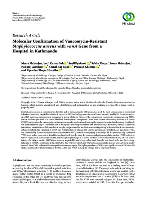 Pdf Plasmid Dna Mediated Vancomycin Resistant Staphylococcus Aureus