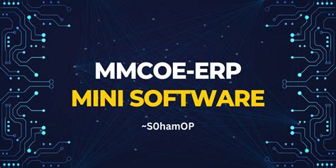 Github S0hamop Mmcoe Erp
