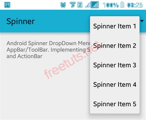 spinner trong android freetuts
