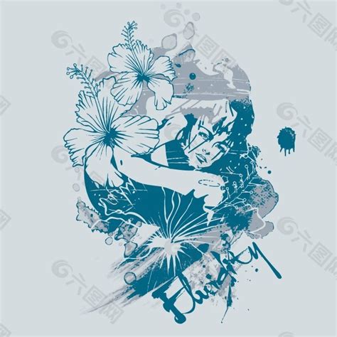 印花矢量图 人物 女人 花纹 英文 免费素材产品工业素材免费下载图片编号3632796 六图网