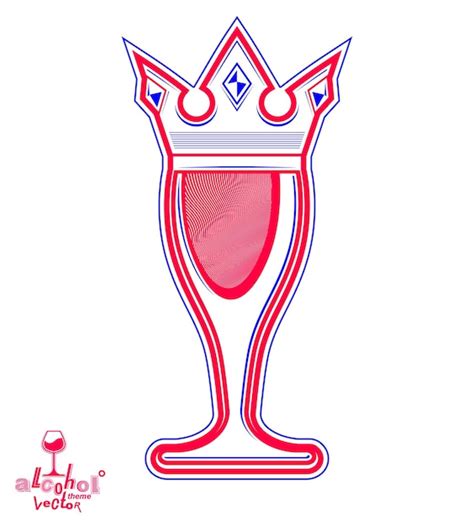 Premium Vector Monarch Wineglass With Decorative Crown Royal Theme