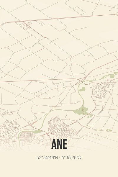 Vintage Map Of Ane Overijssel By Mycityposter On Canvas Poster Wallpaper And More