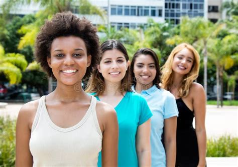 African And American And Caucasian And Hispanic Young Adults In Stock