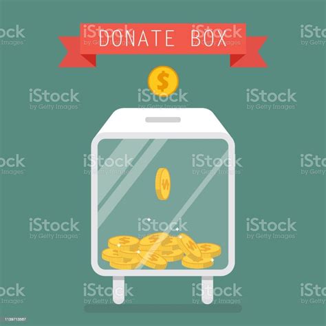 Donation Box Concept Vector Illustration In Flat Design Stock