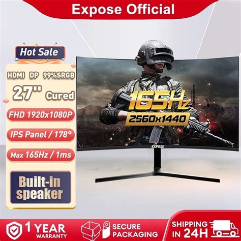 Expose Monitor Inch Curved Pc Gaming Monitor Desktop Computer Inch Hz Ips Monitor