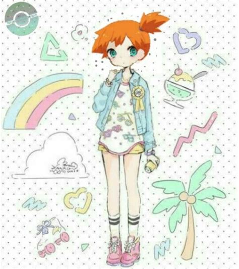 An Anime Girl With Red Hair And Blue Eyes Standing In Front Of A