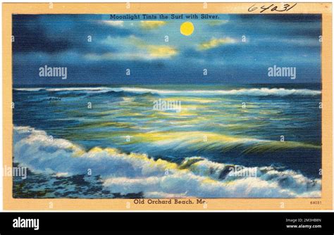 Moonlight Tints The Surf With Silver Old Orchard Beach Me Seas