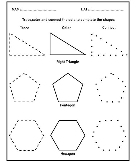 Tracer Des Formes Apprendre Des Formes Et Des Figures Géométriques Feuille De Travail