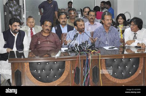 Chief Of Mqm Pak Dr Farooq Sattar Addressing To Media Persons During A