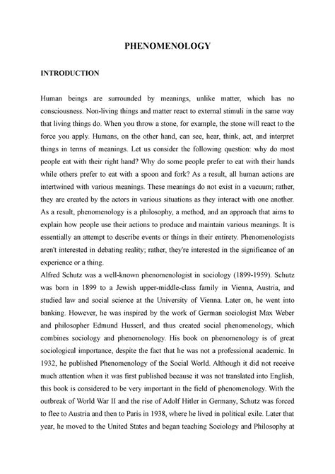 Phenomenology Lecture Notes 6 Phenomenology Introduction Human