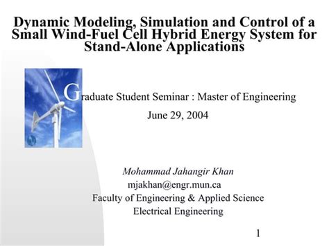 Dynamic Modeling Simulation Of A Small Wind Fuel Cell Hybrid Ppt
