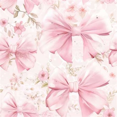 Download Seamless Pink Bow Pattern With Flowers Patterns Online Creative Fabrica