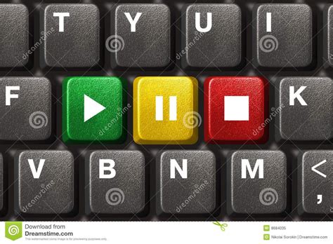 Computer Keyboard With Play Pause And Stop Keys Music Concept Sponsored Sponsored