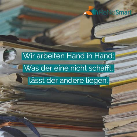 Wir arbeiten Hand in Hand Was der eine nicht schafft lässt der andere