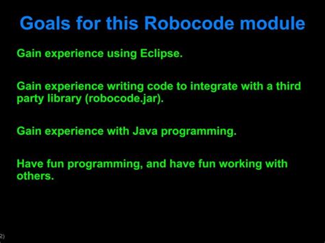 Introduction To Robocode Ppt