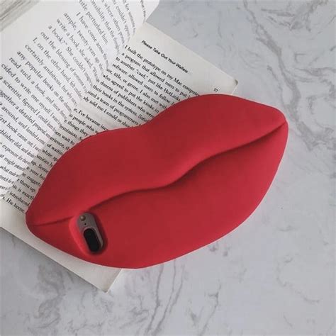 3d Red Lips Case For Iphone 15 14 13 12 11 And Older Models