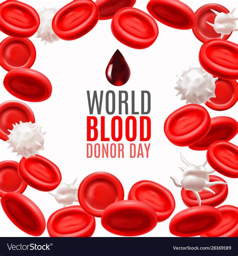 World Blood Donor Day Concept With Cells Vector Image