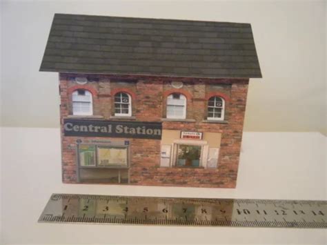 Scratch Built Card Model Railway House Building Train Station 00 Gauge